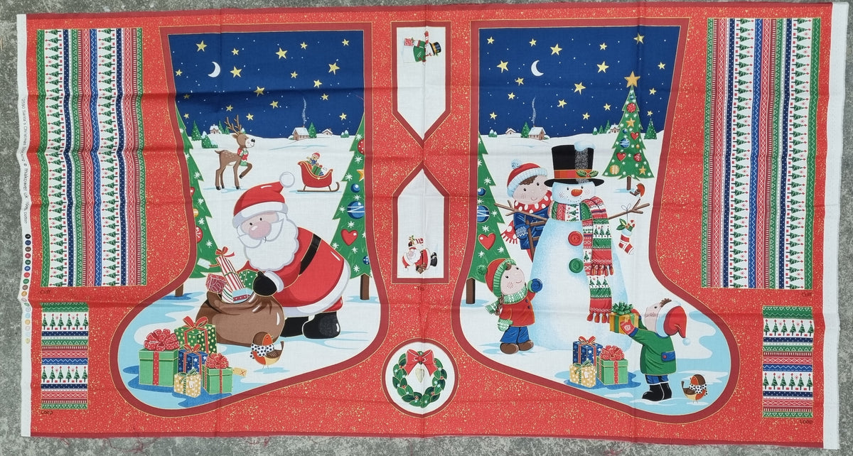 Santa's Christmas stocking panel – Aroha Quilts