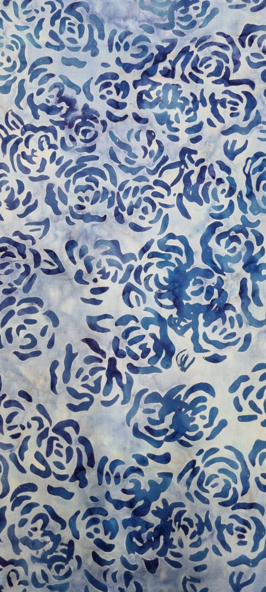 Batik - Blue Roses – Aroha Quilts